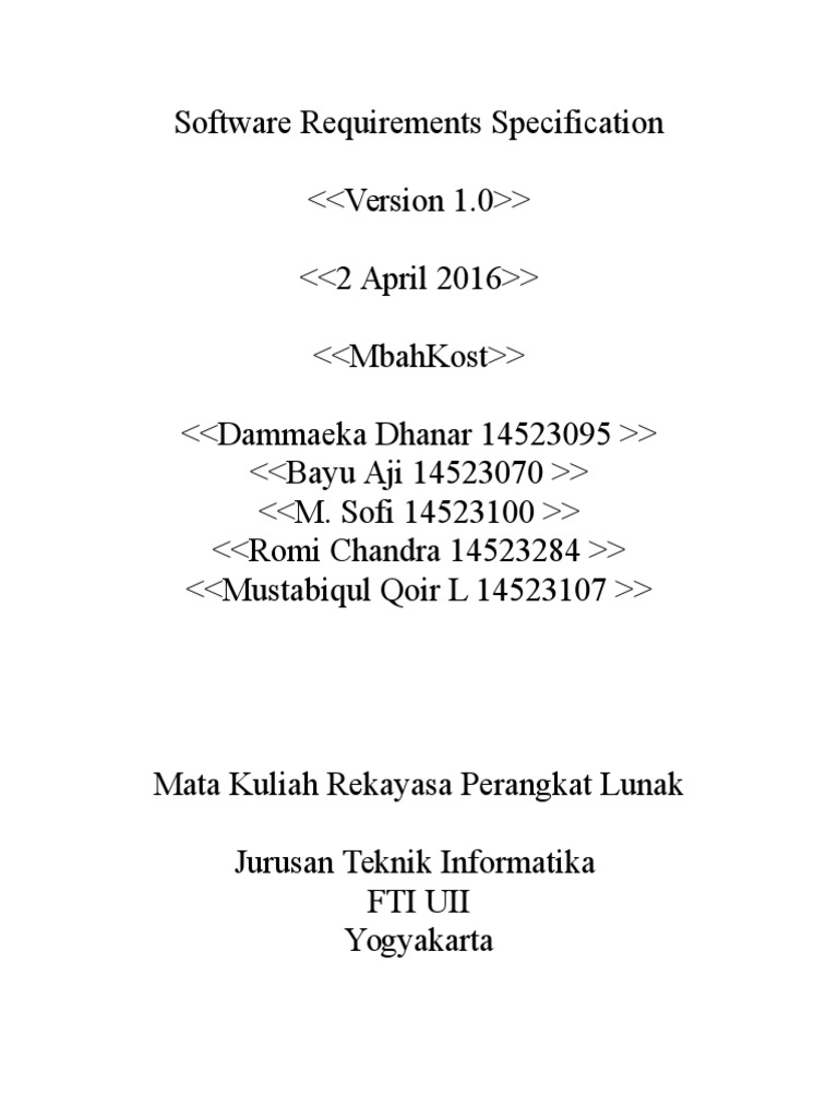 Contoh SRS | PDF