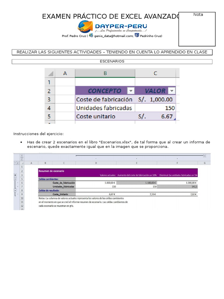 Examen Práctico de Excel Avanzado