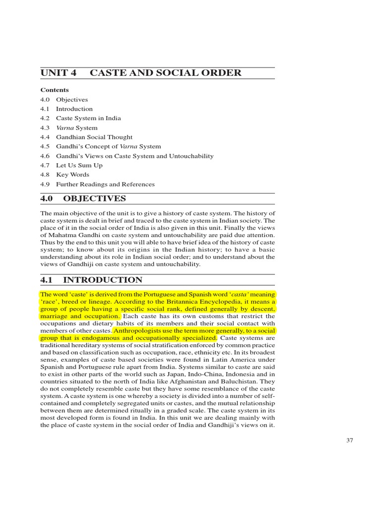 Gandhi Caste System | PDF | Caste | Mahatma Gandhi