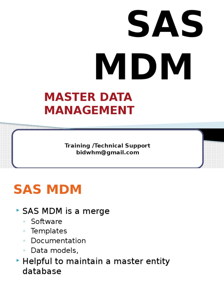 SAS MDM - Master Data Management | PDF | Sas (Software) | Data Quality