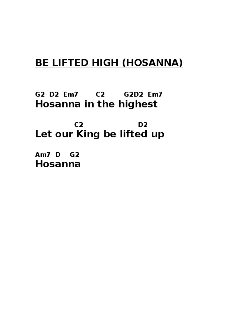 Be Lifted High Hosanna | PDF