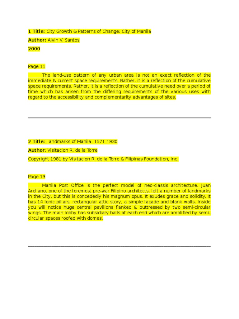 1 Title: City Growth & Patterns of Change: City of Manila Author: Alvin ...