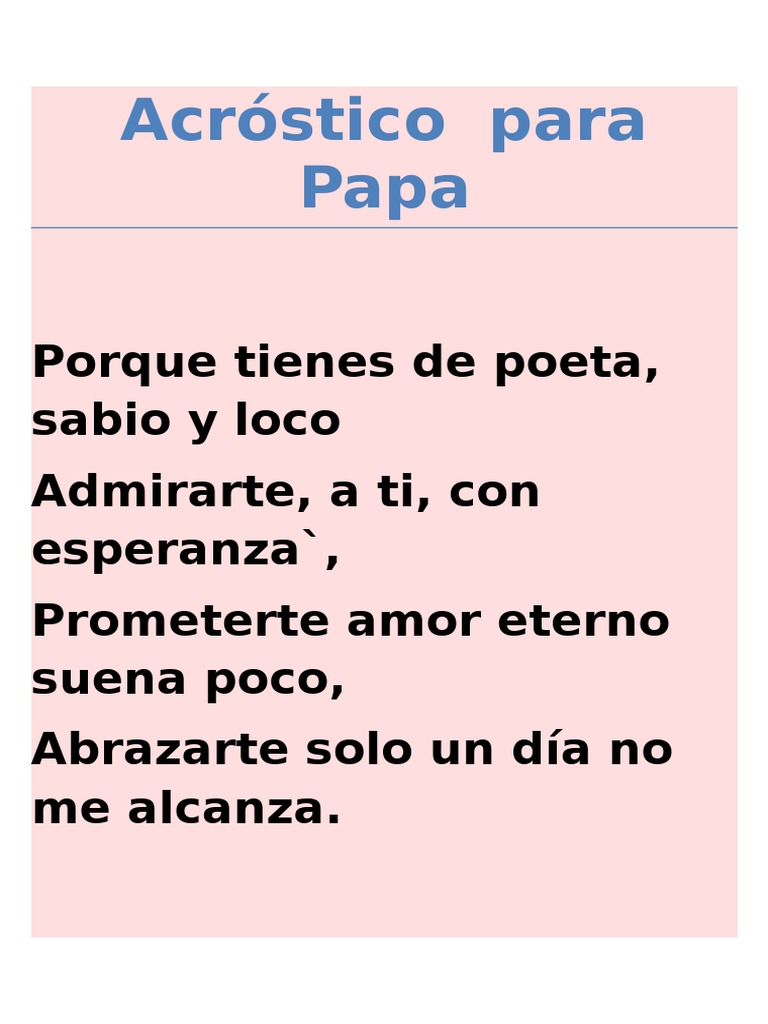 Acróstico para Papa | PDF