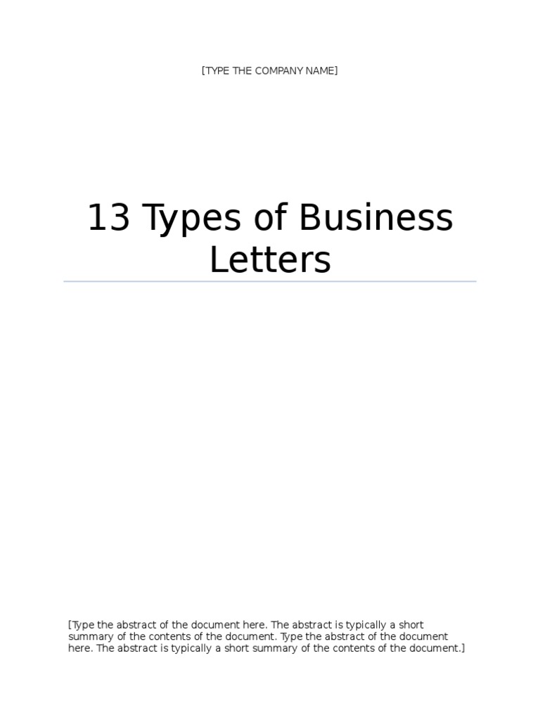 13 Types of Business Letters | PDF | Human Resources | Human Resource ...