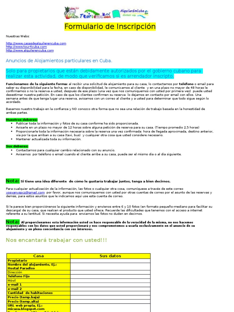 Formulario de Inscripcion | PDF | Correo electrónico | Science