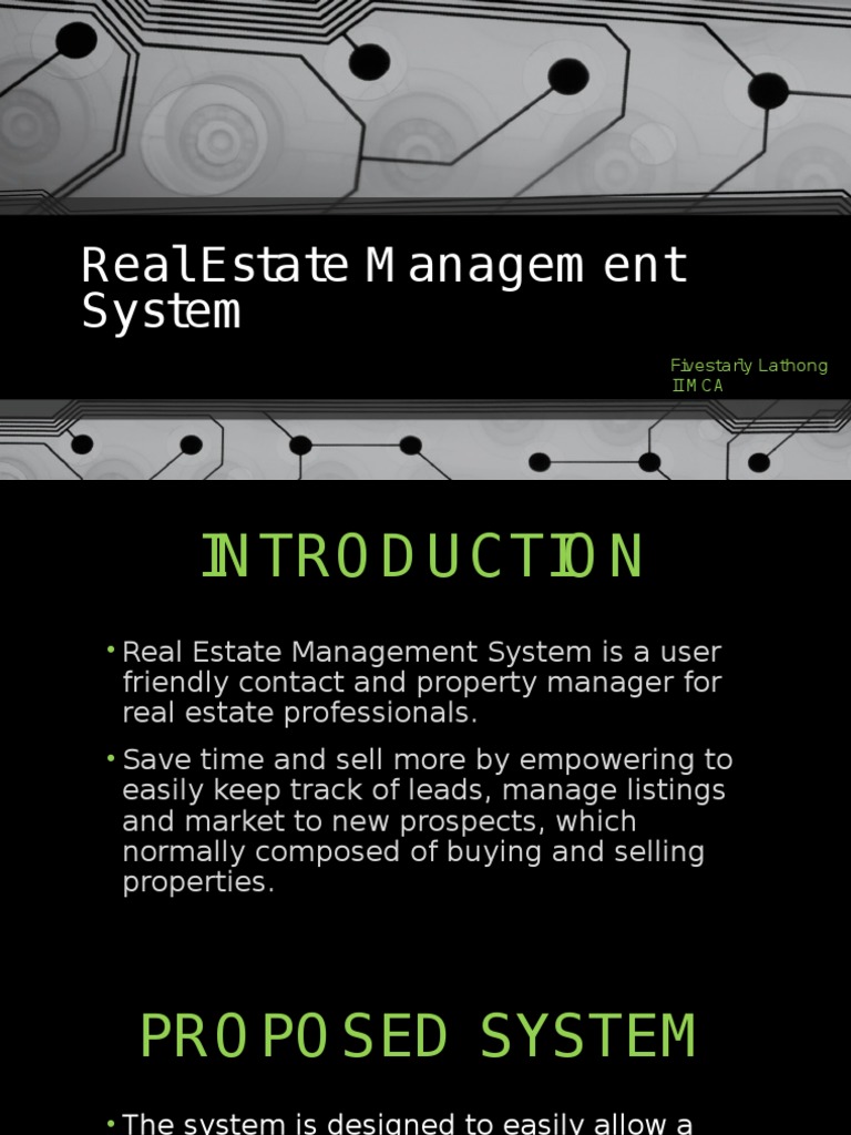 Real Estate M Anagem Ent System: Fivestarly Lathong Iimca | PDF | Business | Computers