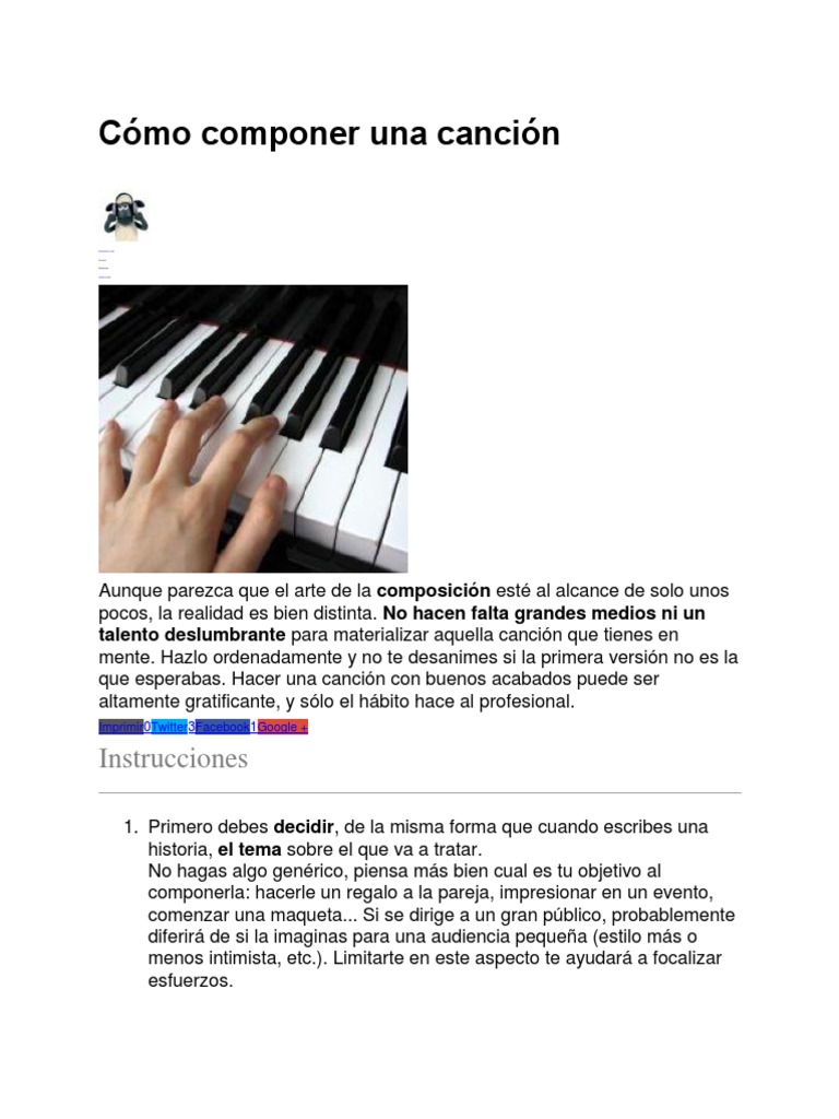 Guía para Componer Canciones | PDF | Acorde (Música) | Canciones