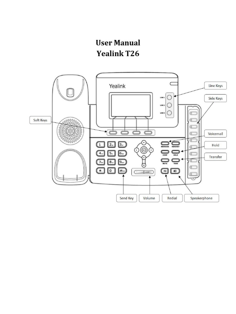 User Manual Yealink T26 | PDF | Voicemail | Oral Communication
