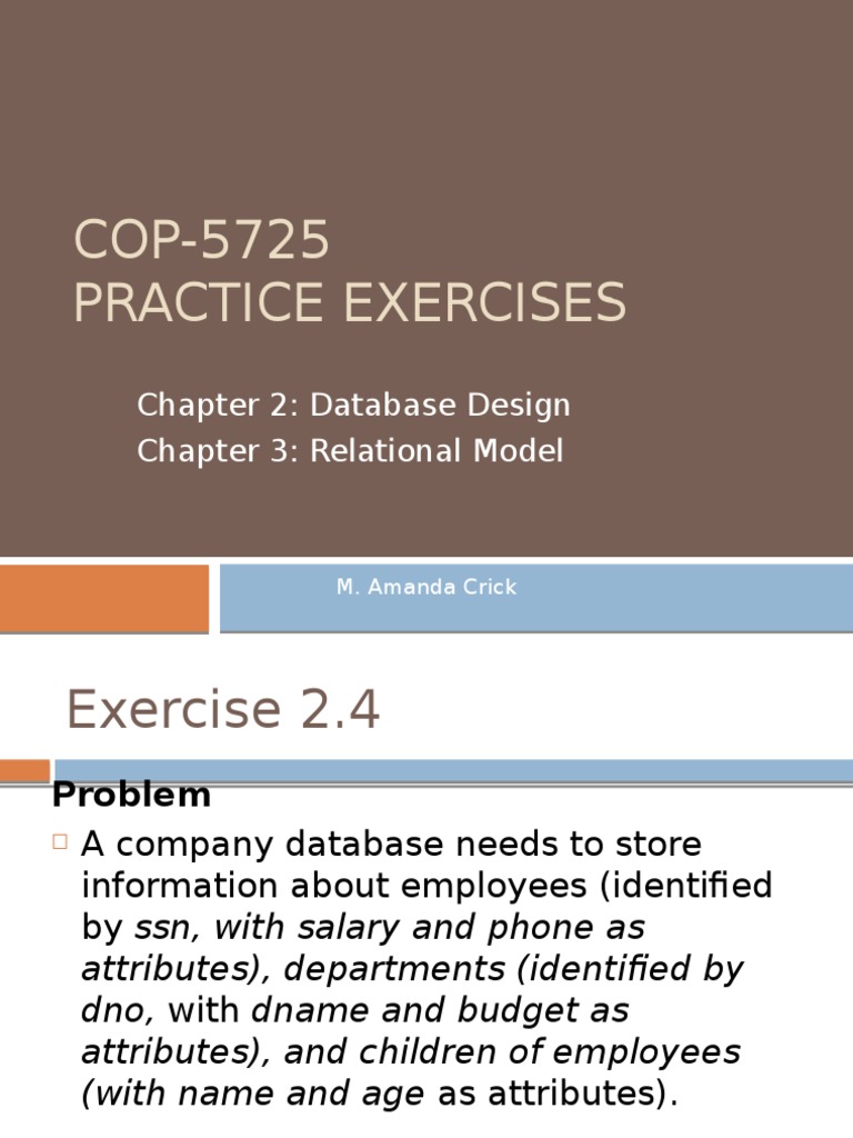 ch2-3 Practice Exercises | PDF | Databases | Information Retrieval