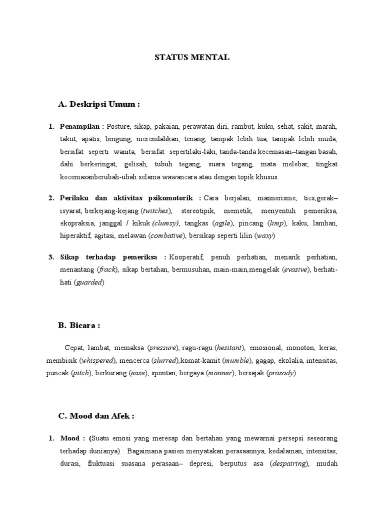 Status Mental | PDF