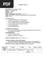 Lesson Plan - Past Continuous Tense | PDF | Lesson Plan | Grammar