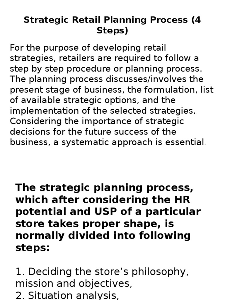 Retail Strategy Planning Guide | PDF | Retail | Strategic Management