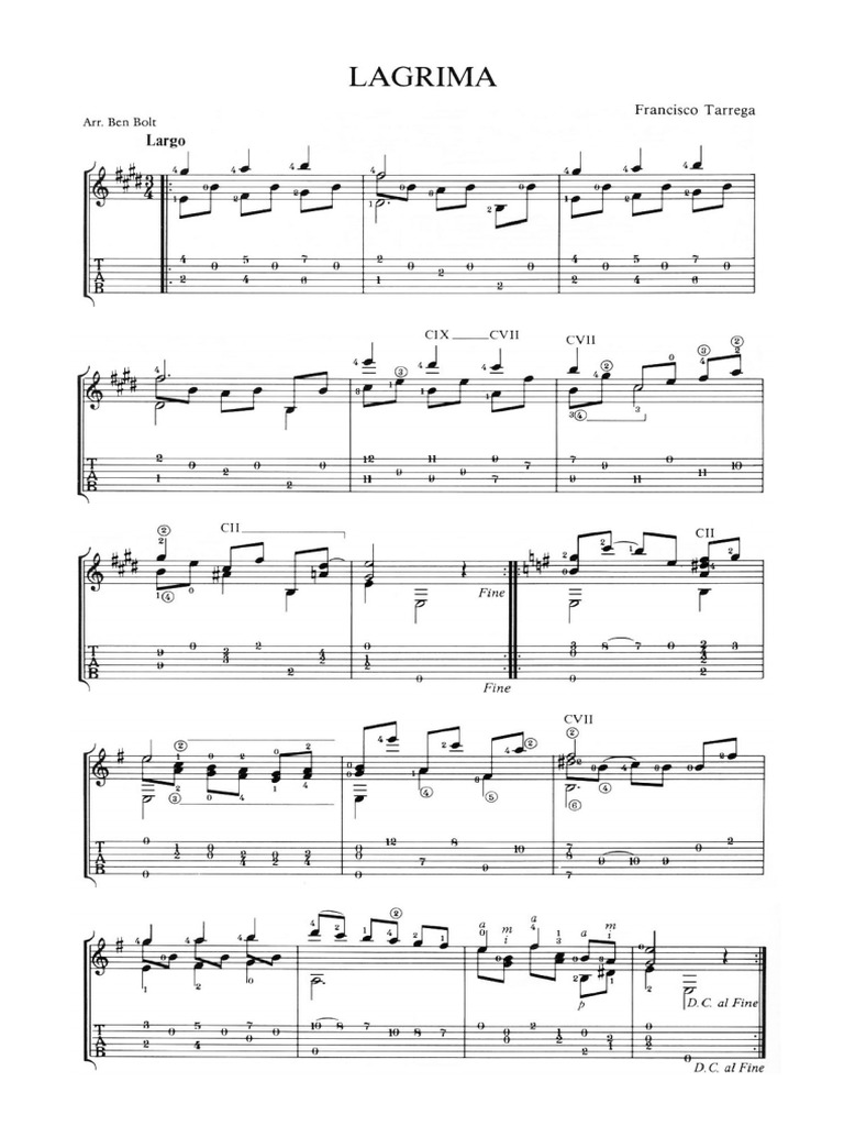 Lagrima - Francisco Tarrega | PDF