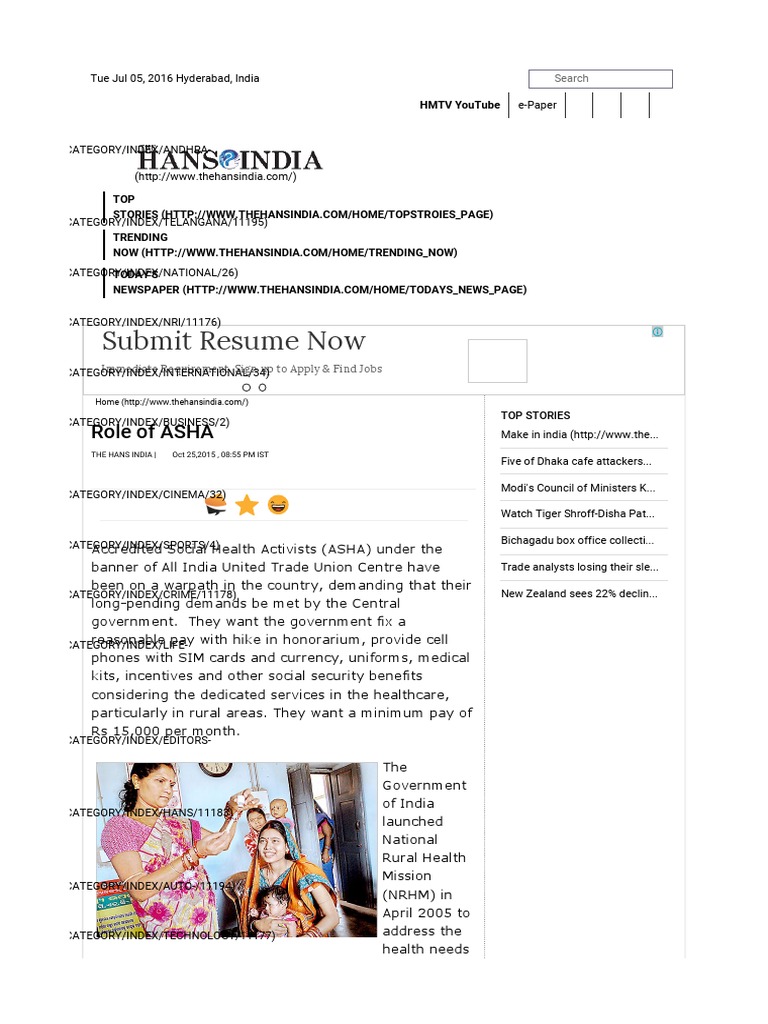 Role of Asha Worker | PDF | Business