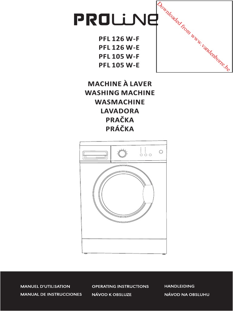 Proline Washing Machine Manual | PDF | Eau | Physique appliquée et ...