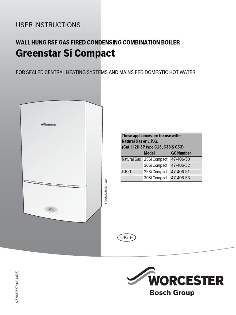 User Manual For Greenstar Si Compact | PDF | Thermostat | Hvac