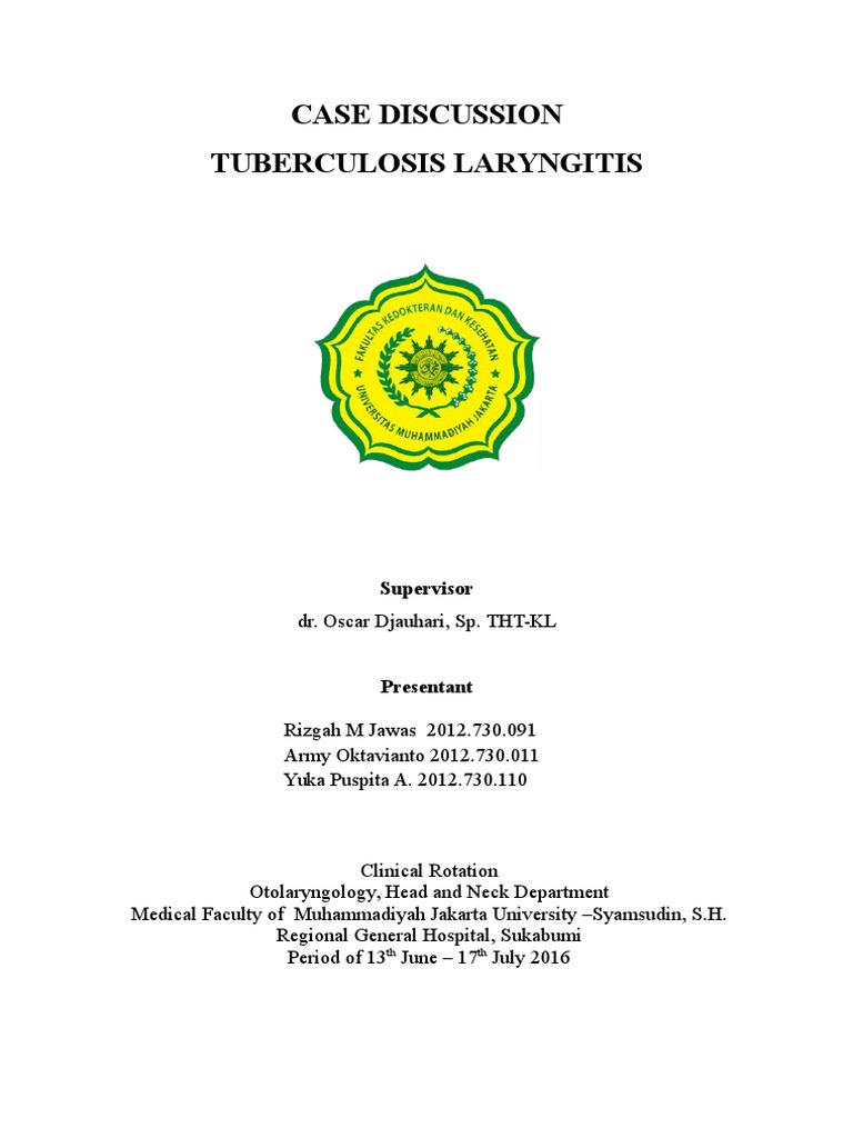 Tuberculosis Laryngitis | PDF | Tuberculosis | Larynx