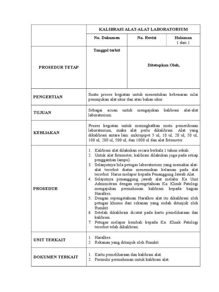 Kalibrasi Alat-Alat Laboratorium | PDF