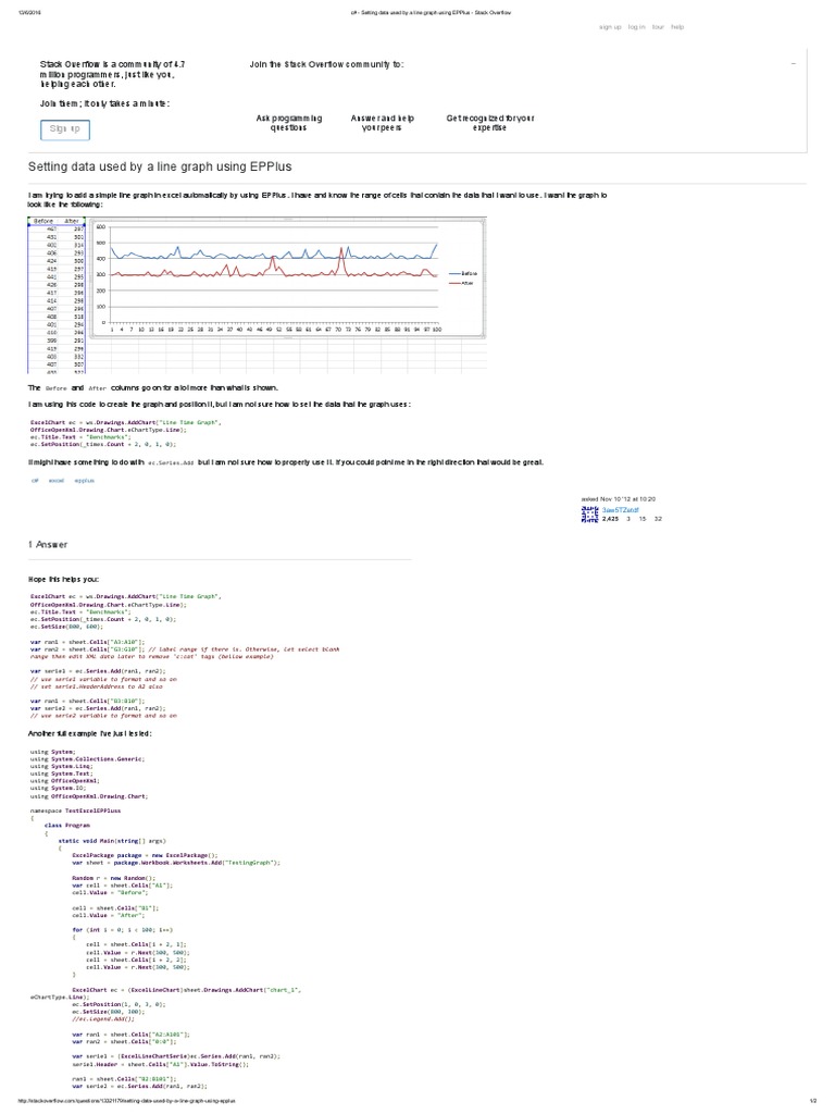 C Setting Data Used By A Line Graph Using Epplus Stack Overflow Pdf Areas Of Computer 9709