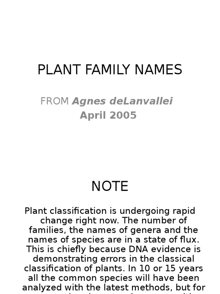 Understanding Plant Family Names | PDF | Science & Mathematics