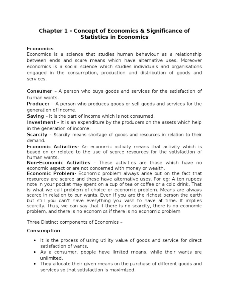 Economics and Statistics Overview | PDF | Social Science