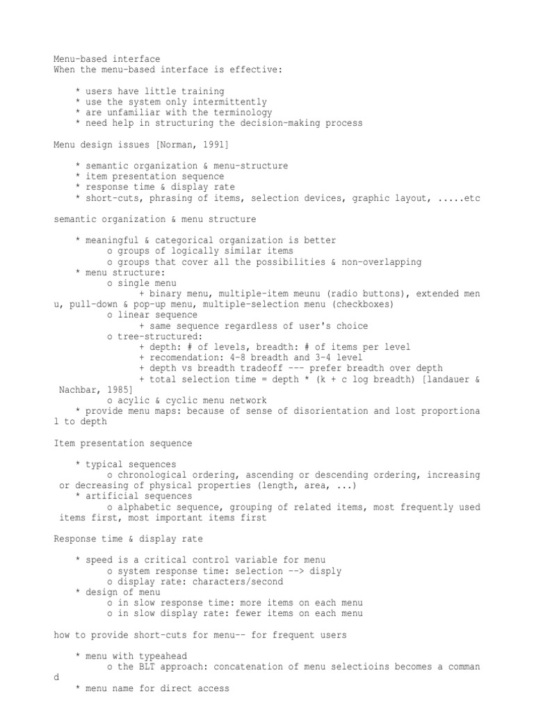 Menu Based Interface | Download Free PDF | Menu (Computing) | Graphical User Interfaces