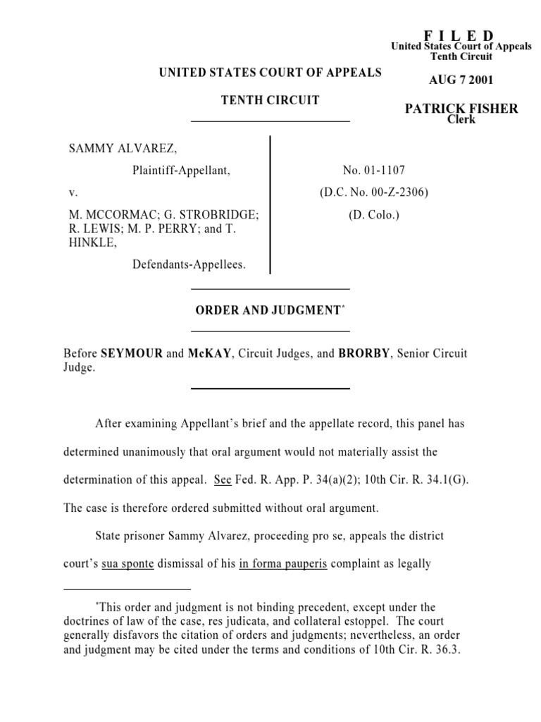 Filed: Patrick Fisher | PDF | Pro Se Legal Representation In The United ...
