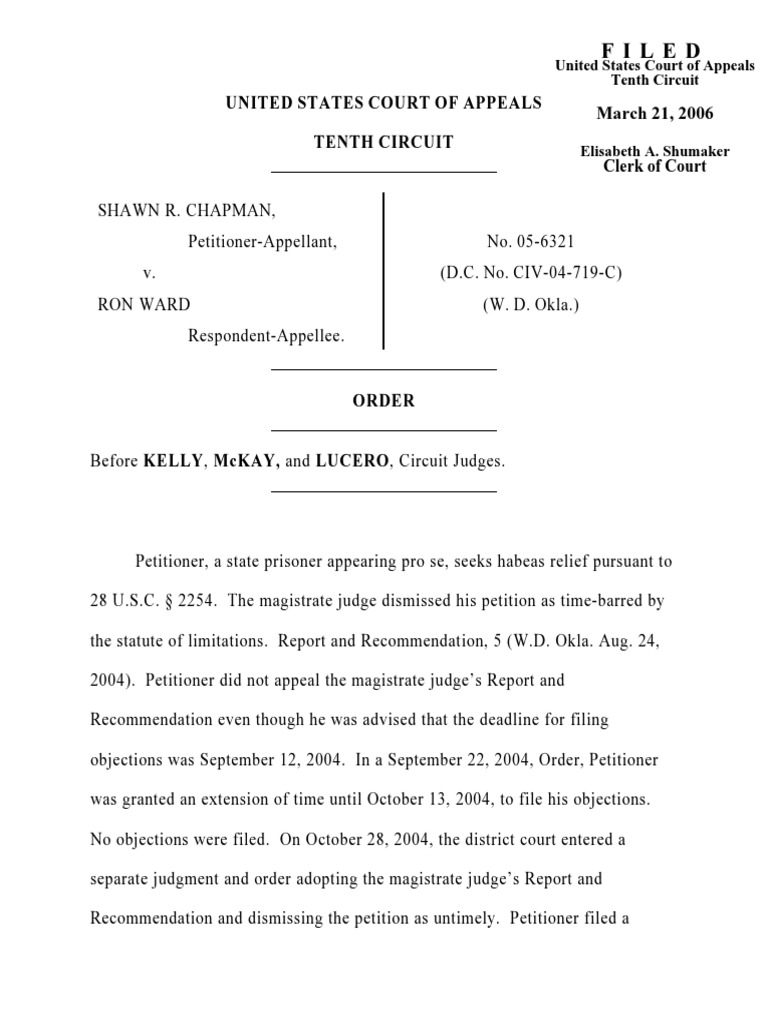 Chapman v. Ward, 10th Cir. (2006) | PDF | Courts | Separation Of Powers