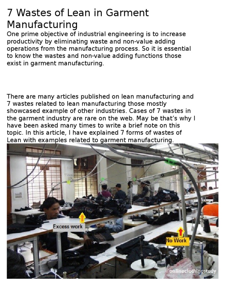 7 Wastes of Lean in Garment Manufacturing | PDF | Lean Manufacturing ...