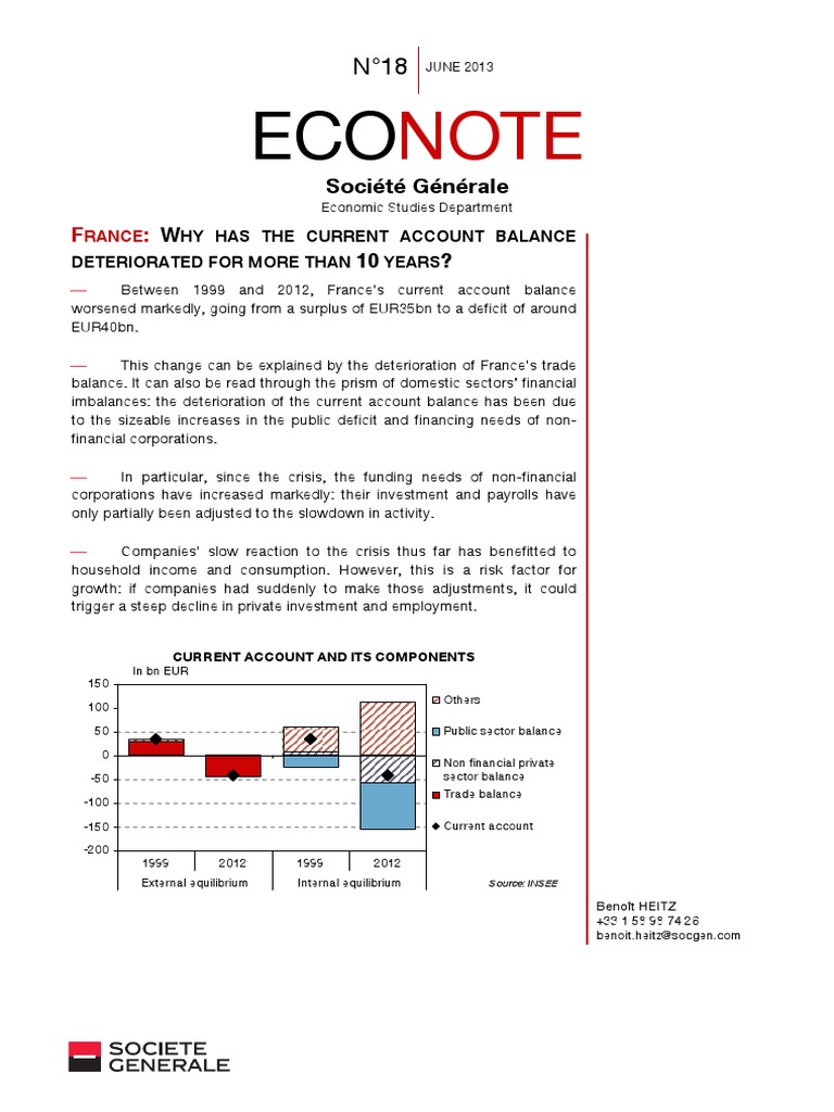 EcoNote18 Solde Courant de La France en | PDF | Current Account ...