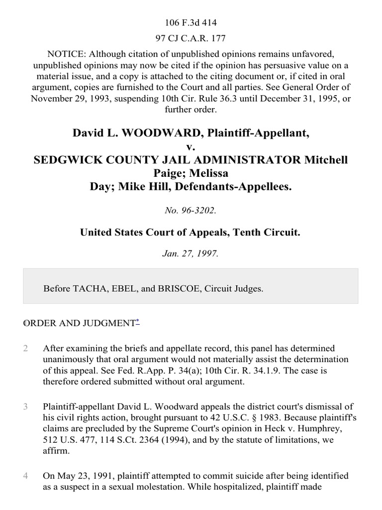 David L. Woodward v. Sedgwick County Jail Administrator Mitchell Paige ...