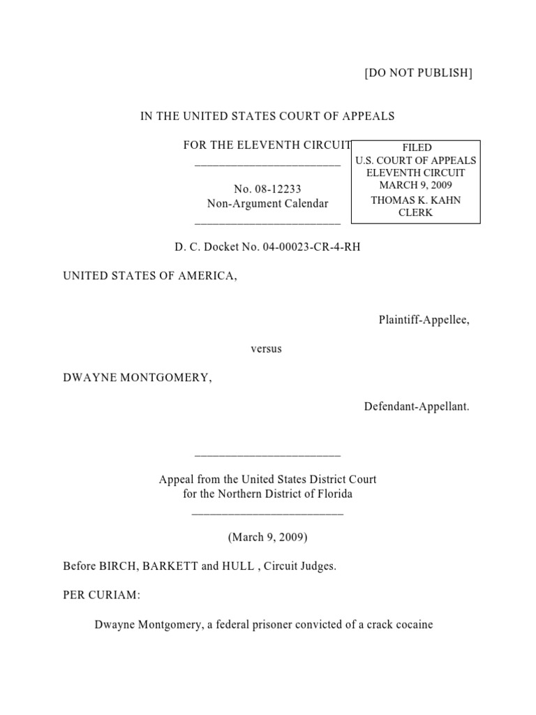 United States v. Dwayne Montgomery, 11th Cir. (2009) | PDF | United ...