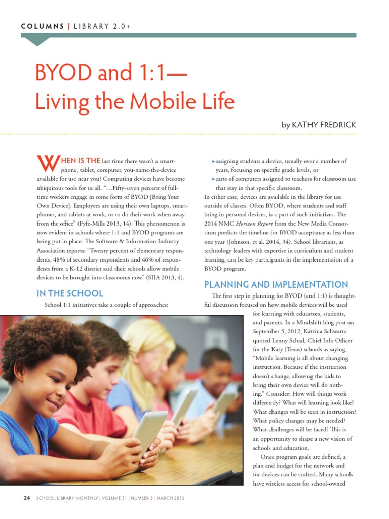 Byod and 1 To 1 | PDF | School Library | Libraries