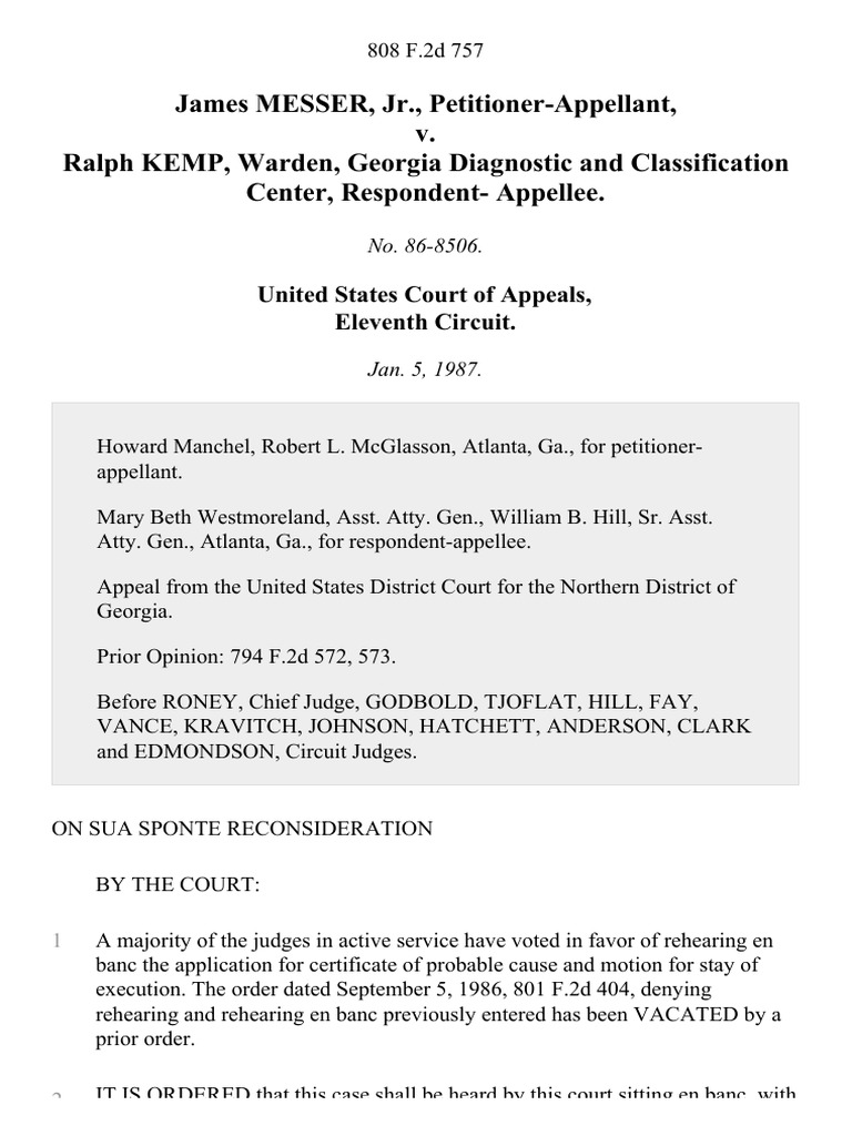 James Messer, Jr. v. Ralph Kemp, Warden, Georgia Diagnostic and ...