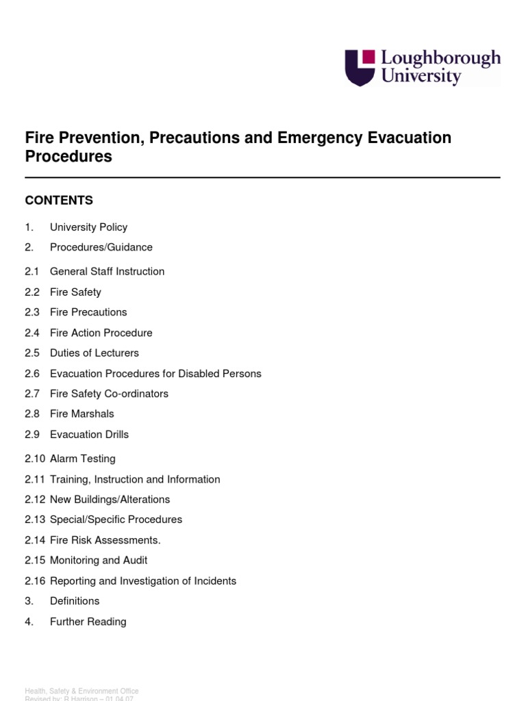 Emergency Fire Procedures II | PDF | Fire Safety | Emergency Evacuation