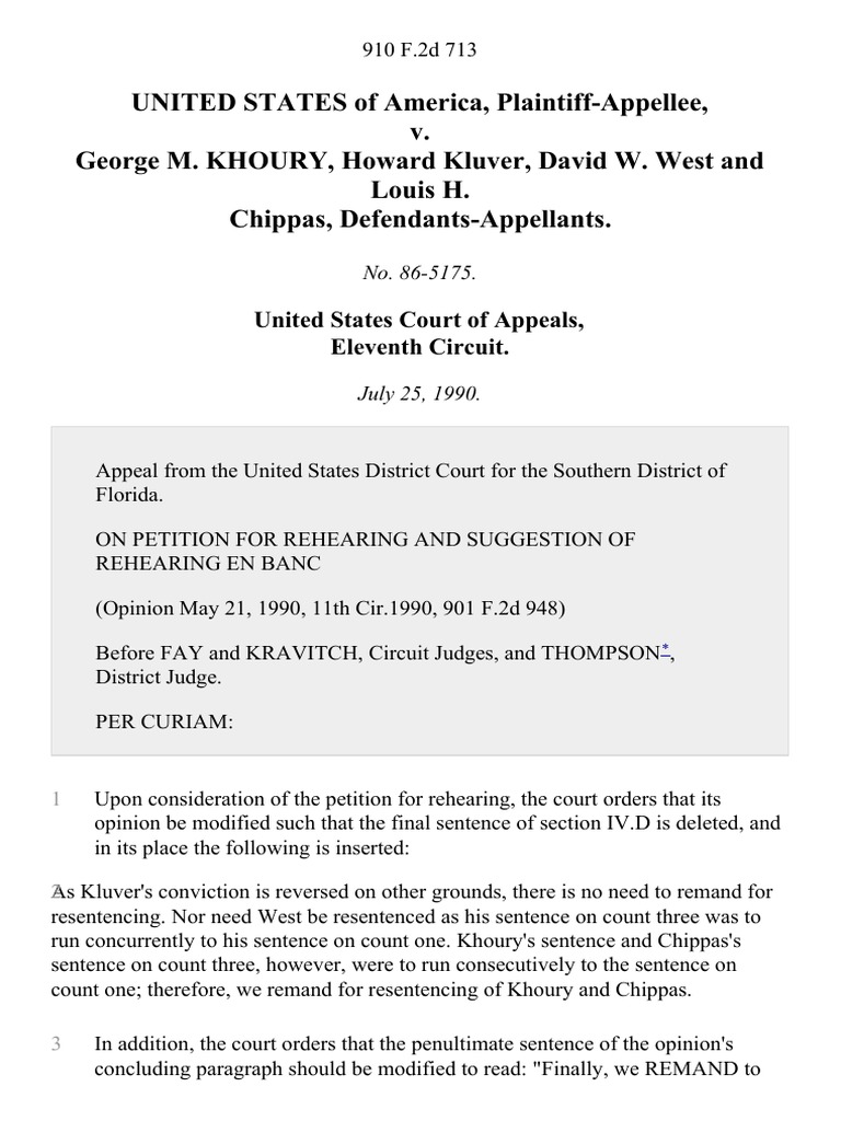 United States v. George M. Khoury, Howard Kluver, David W. West and ...