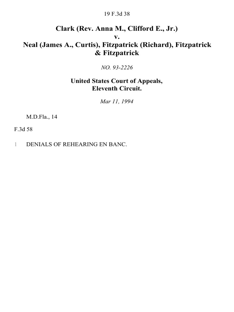 Clark (Rev. Anna M., Clifford E., JR.) v. Neal (James A., Curtis ...