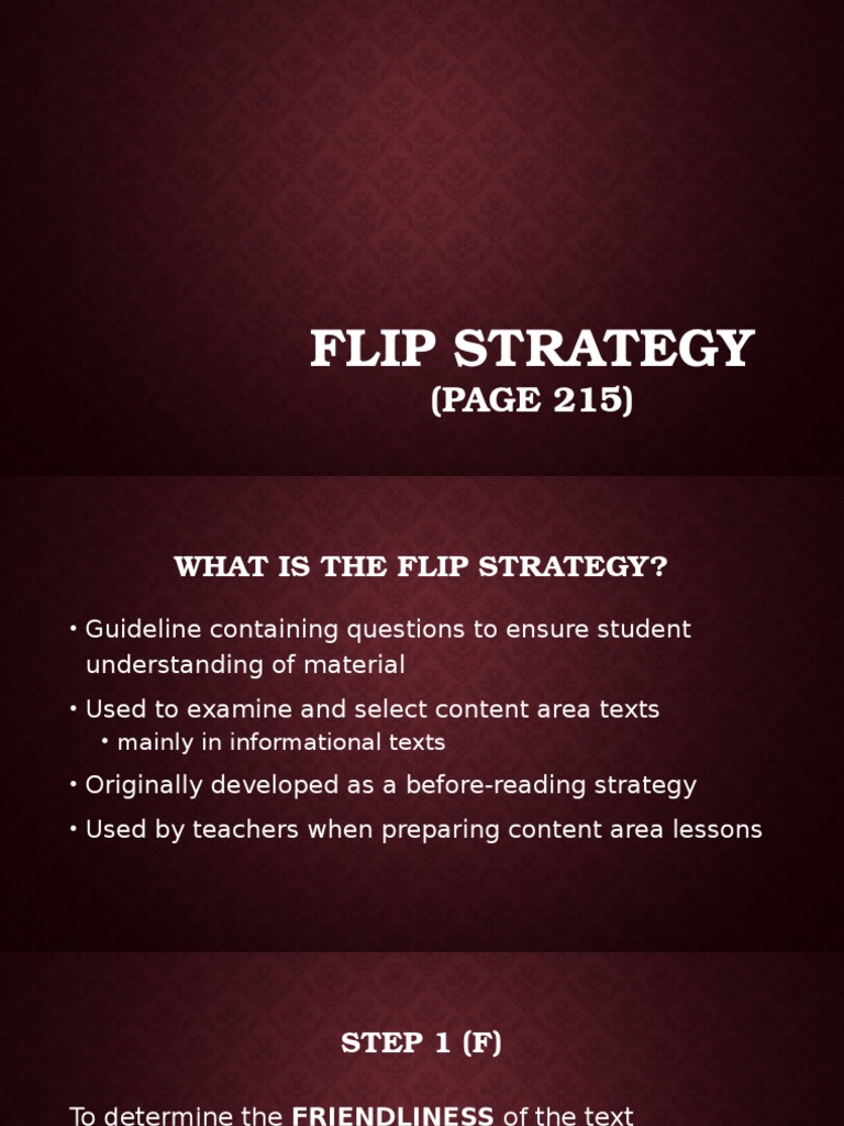 The Flip Strategy | PDF | Career & Growth | Language Arts & Discipline