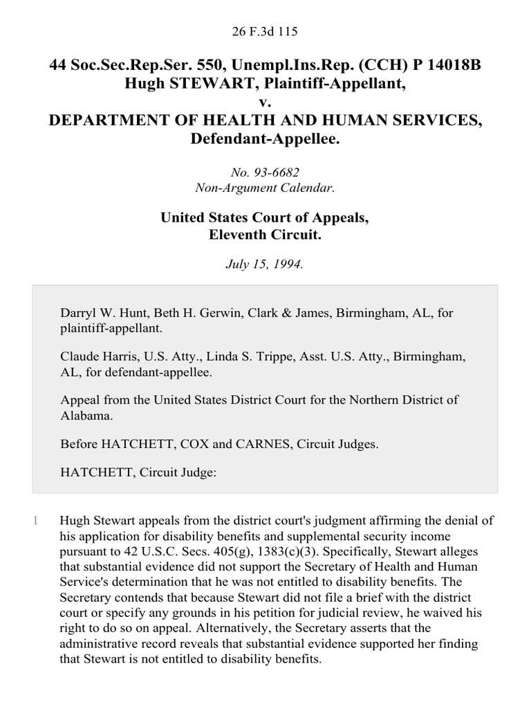 44 Soc - Sec.rep - Ser. 550, Unempl - Ins.rep. (CCH) P 14018b Hugh ...