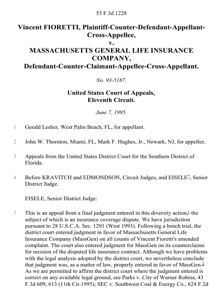 Vincent Fioretti, Plaintiff-Counter-Defendant-Appellant-Cross-Appellee ...