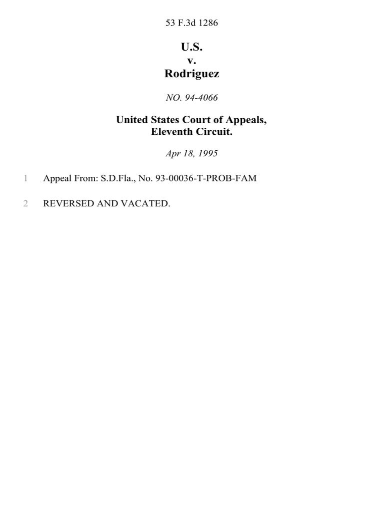 United States v. Rodriguez, 53 F.3d 1286, 11th Cir. (1995) | PDF