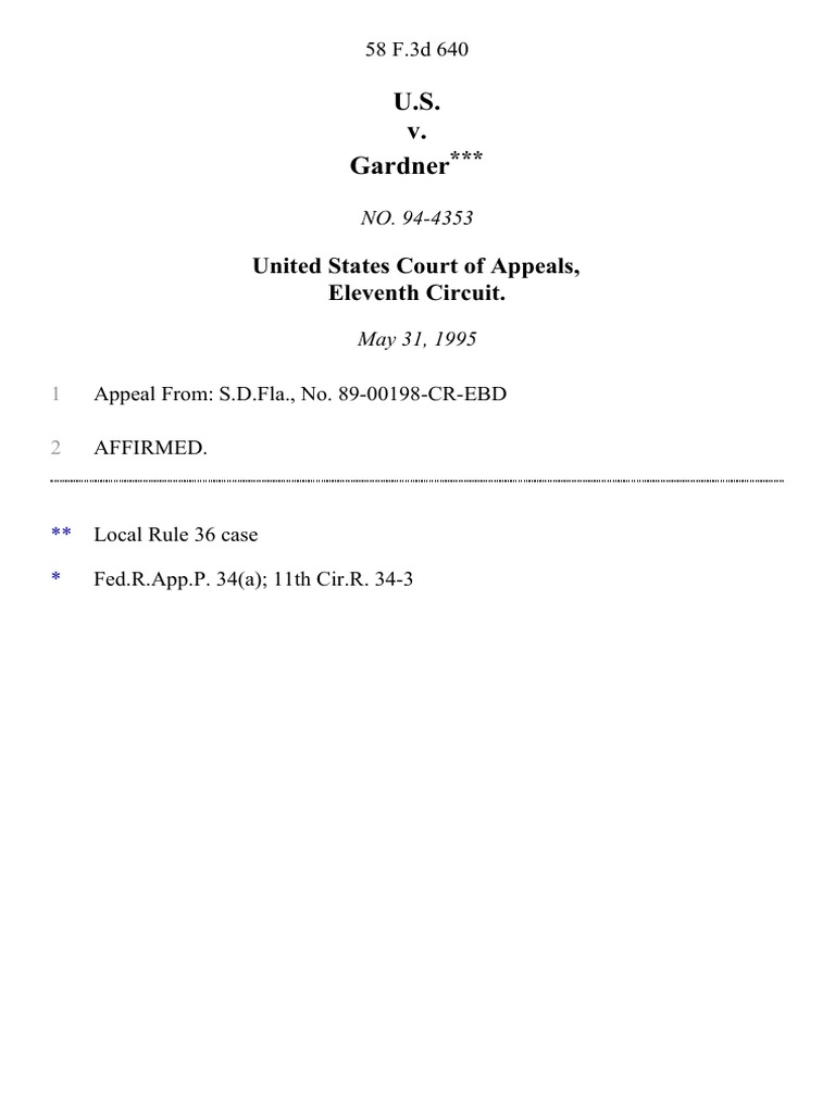Legal Appeal Outcome: Gardner Case | PDF | United States Federal Courts ...