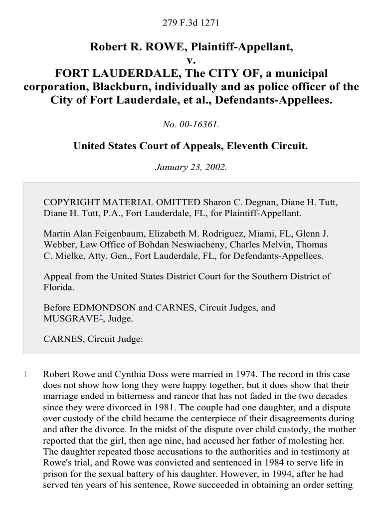 Rowe v. Fort Lauderdale: Appeal Summary | PDF | Prosecutor | Negligence