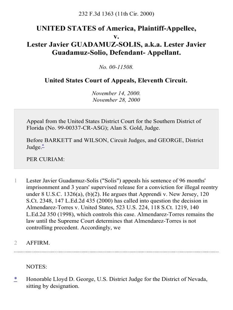 United States v. Lester Javier Guadamuz-Solis, A.K.A. Lester Javier ...