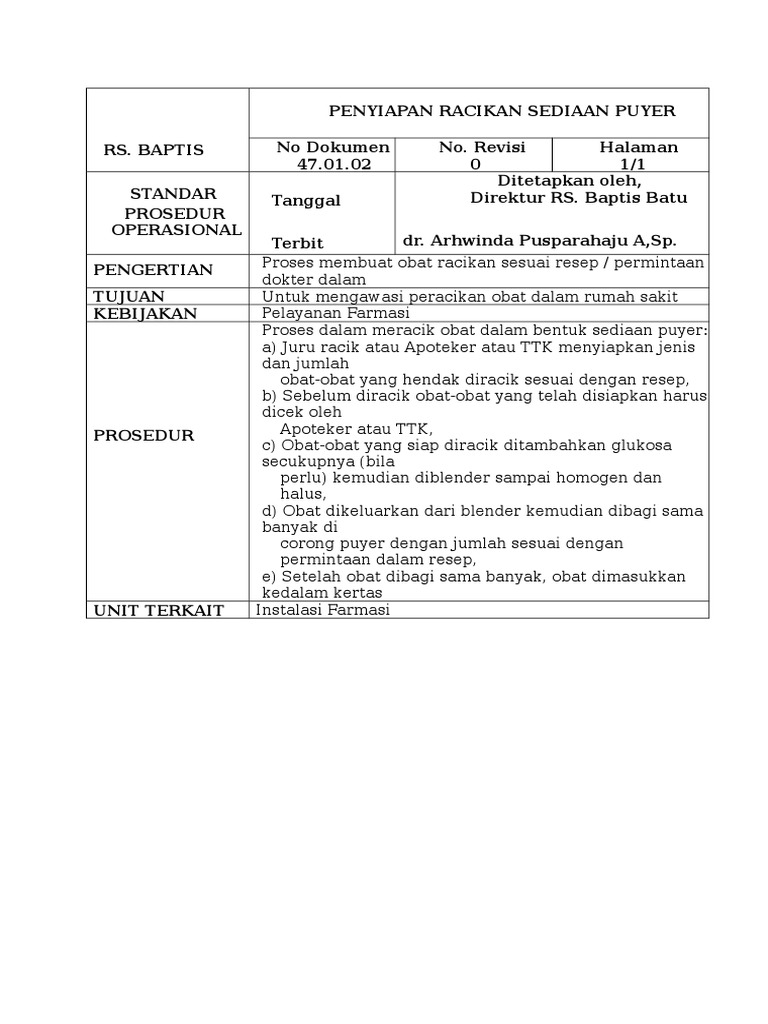 Penyiapan Racikan Sediaan Puyer | PDF