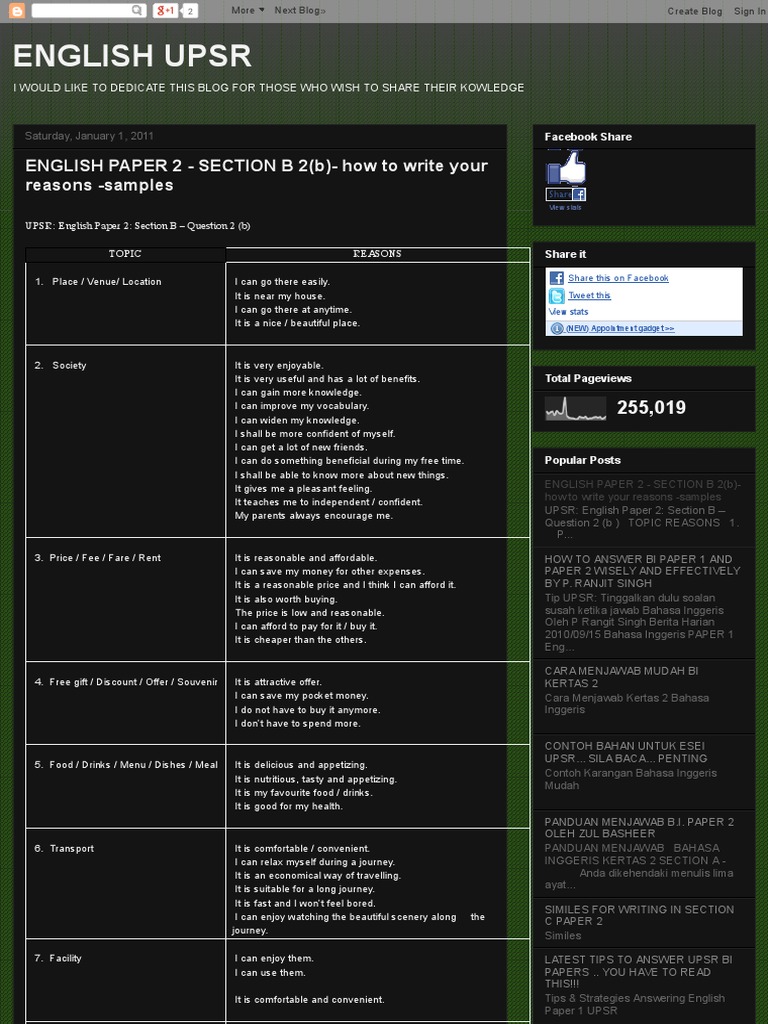 English Upsr: English Paper 2 - Section B 2 (B) - How To Write Your ...