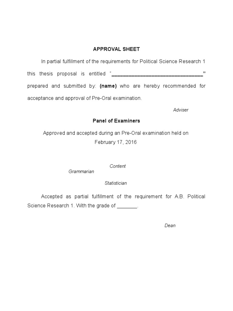 Approval Sheet: Adviser | PDF