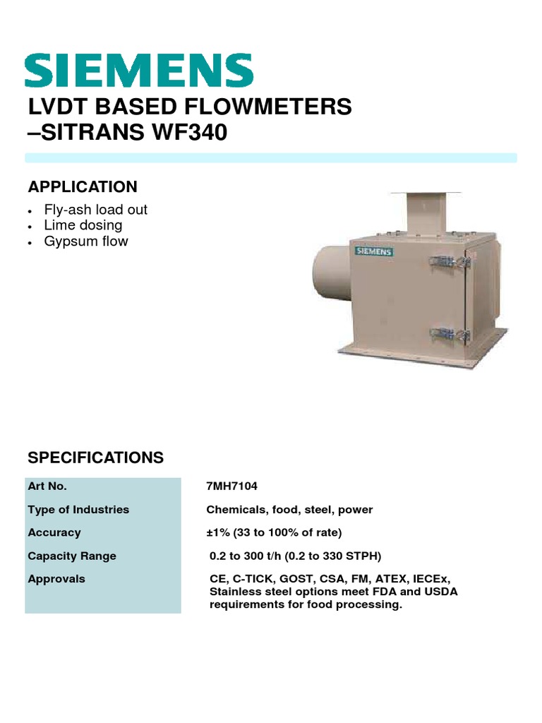 7MH7104 Sitrans WF340 | PDF | Technology & Engineering