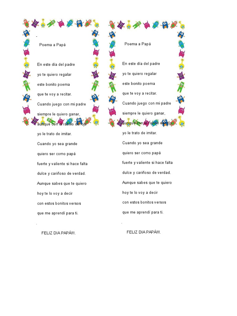 Poema Bonito para Papá en su Día | PDF