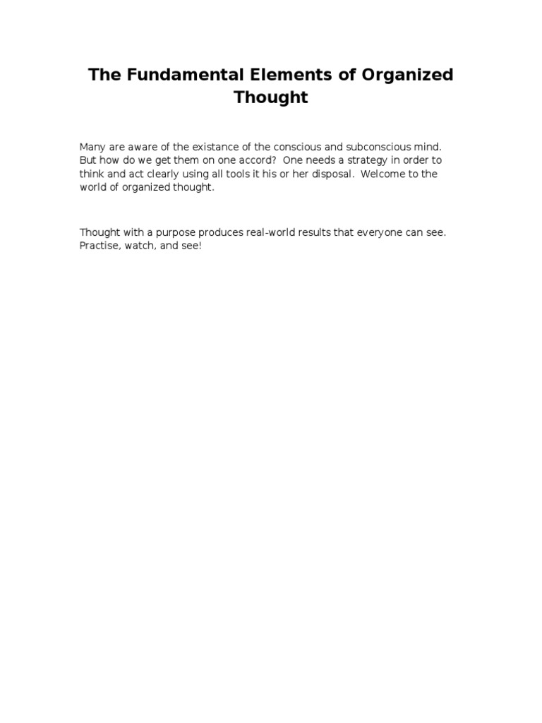 Organized Thought Fundamentals | PDF
